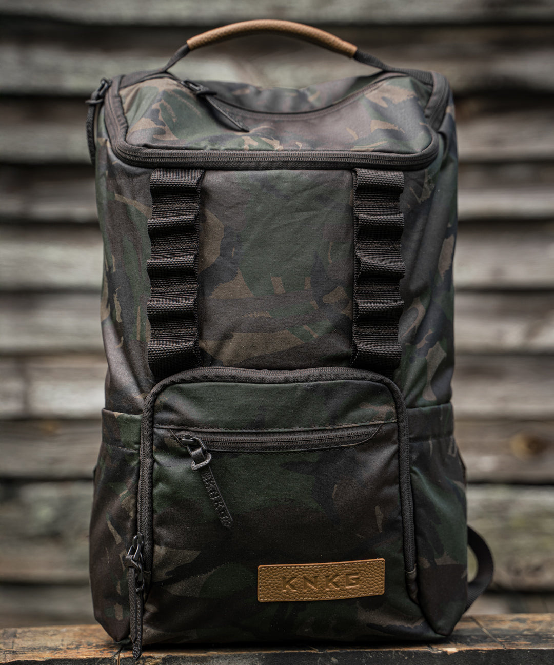 Camo Waxed Canvas Backpack - Lifting Belt Gym Bag | KNKG
